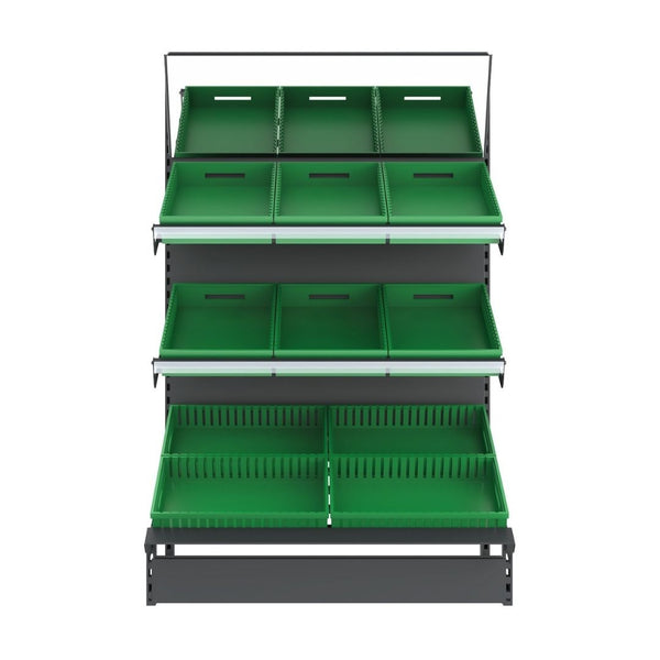 Single Sided Fruit and Vegetable Display Unit with Mirror – DynamicShelf